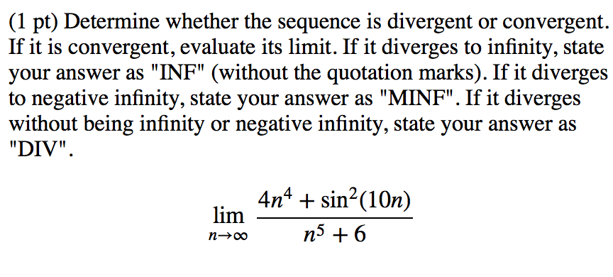 Solved Determine whether the sequence is divergent or | Chegg.com