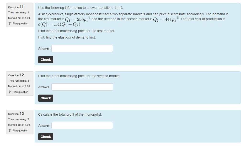 Solved Use the following information to answer questions | Chegg.com