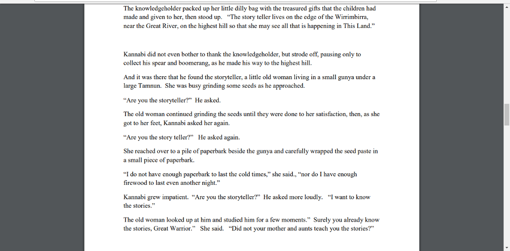 Solved you just need to read the story and write one | Chegg.com