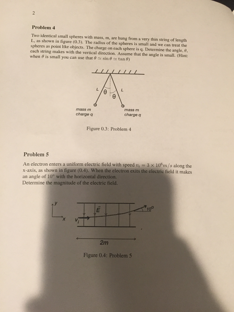 Solved 2 Problem 4 Two identical small spheres with mass, m, | Chegg.com