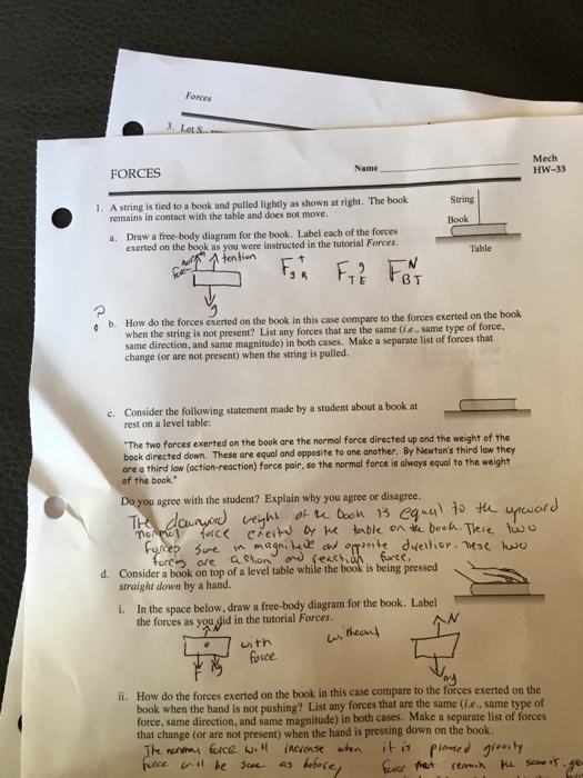 Solved which force completes the Newton's third law force | Chegg.com