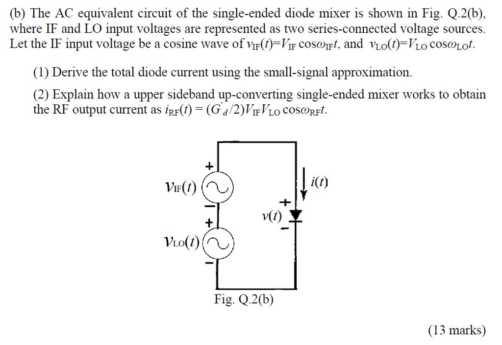 (b) The AC equivalent circuit of the single-ended | Chegg.com