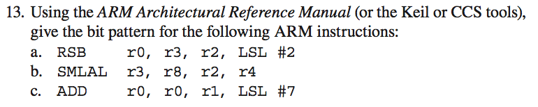 Solved Using the ARM Architectural Reference Manual (or the | Chegg.com