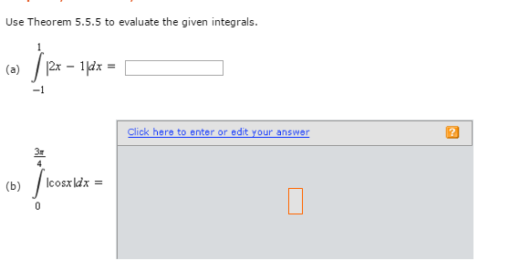 Solved Use theorem 5.5.5 to evaluate the given integrals. | Chegg.com