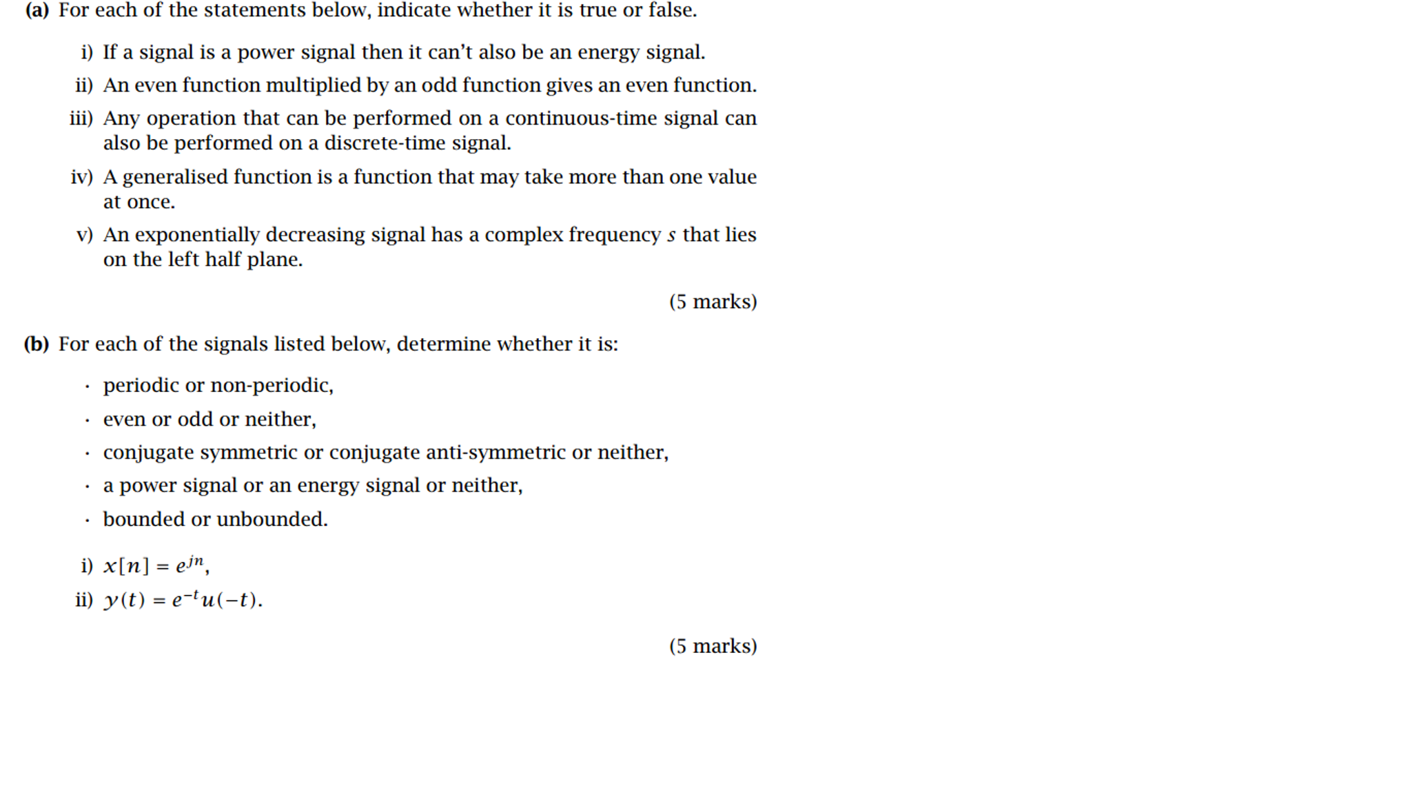 Solved For each of the statement below, indicate whether it | Chegg.com