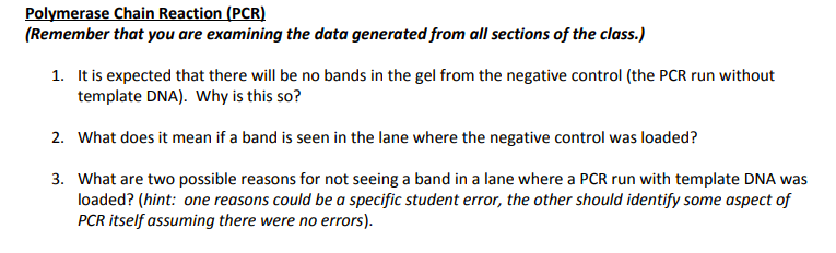 Solved Polymerase Chain Reaction (PCR) (Remember that you | Chegg.com