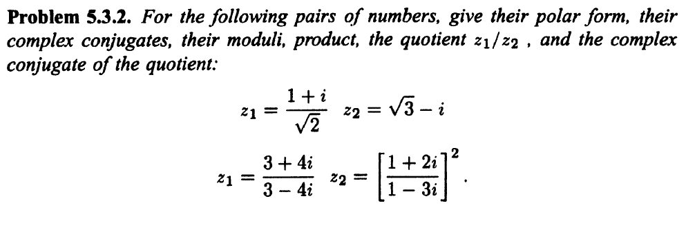 Solved For the following pairs of numbers, give their polar | Chegg.com