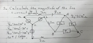 Solved 3. Calculate the magnitude of the line current |I | Chegg.com