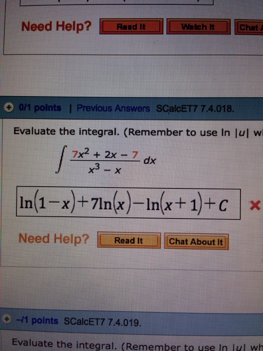 Solved Evaluate the integral. (Remember to use ln |u| Int | Chegg.com
