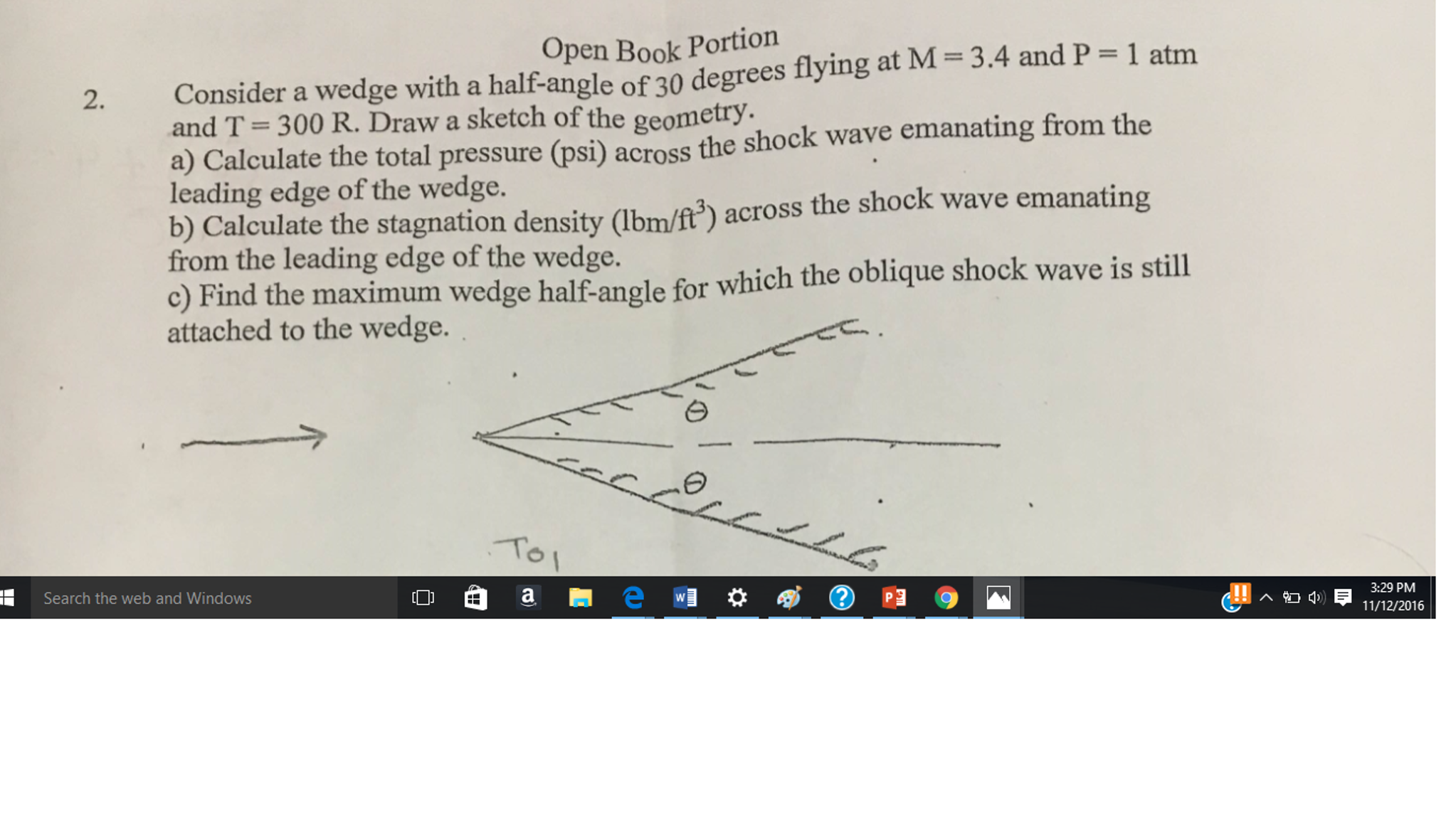 Consider a wedge with a half-angle of 30 degrees | Chegg.com
