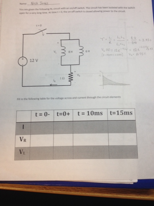 Solved You are given the following RL circuit with an on/off | Chegg.com