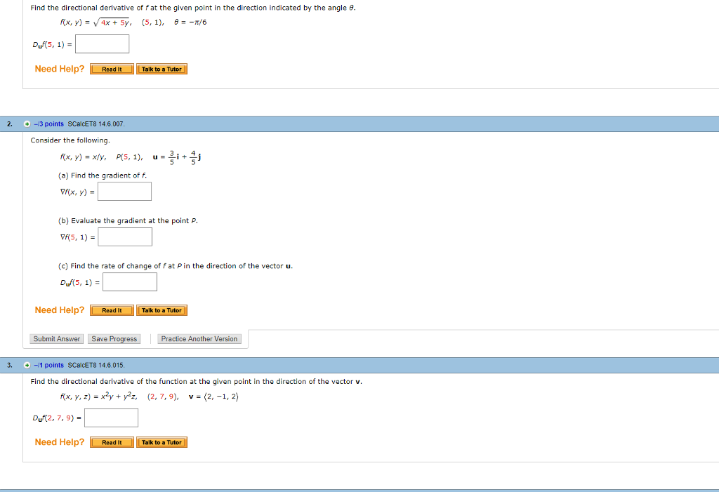 Solved Find The Directional Derivative Of F At The Given