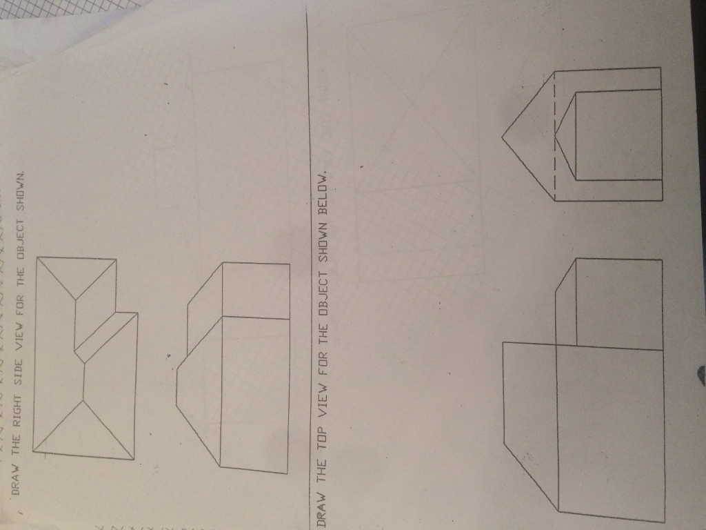 Solved Draw the right side view for the object shown. Draw | Chegg.com
