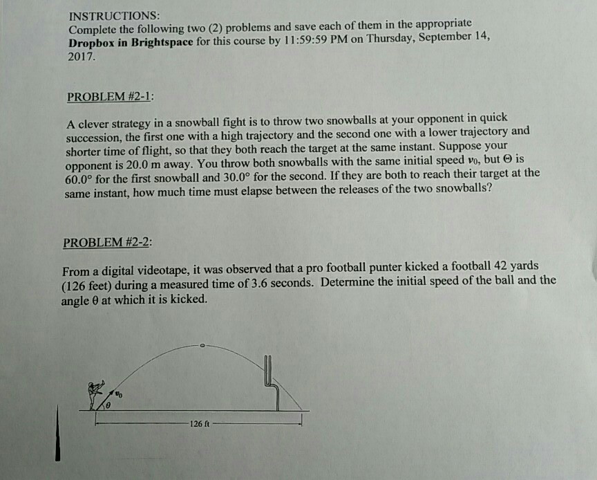 Solved INSTRUCTIONS: Complete the following two (2) problems | Chegg.com