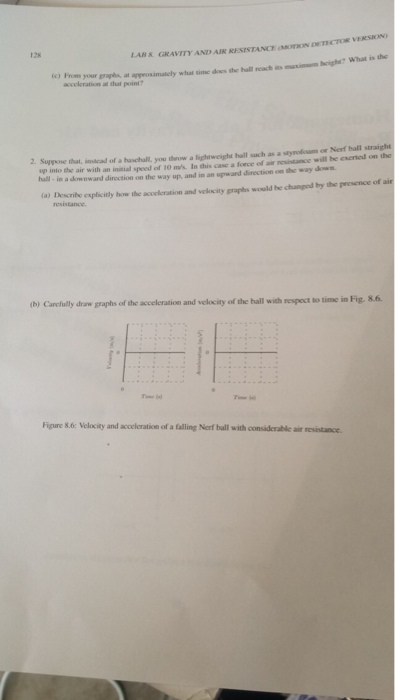 Solved Homework for Lab 8: Gravity and Air Resistance | Chegg.com