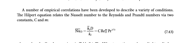 he pipe 25. The Zhukauskas equation for flow past a | Chegg.com