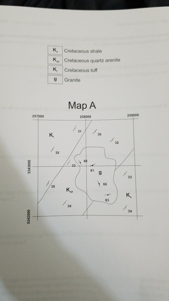 Solved Geologic map interpretation, cross-section | Chegg.com