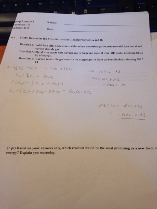 Solved Determine the Delta H_rxn for reaction 1, using | Chegg.com