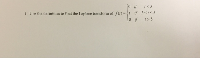 Solved Use the definition to find the Laplace transform of | Chegg.com