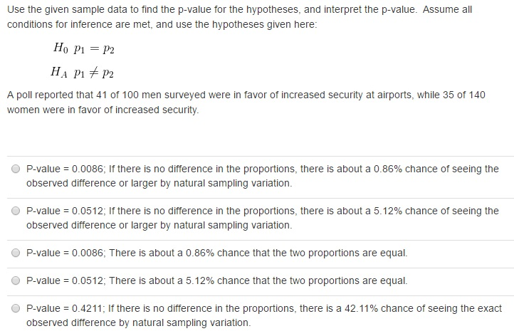 Solved Use the given sample data to find the p- value for | Chegg.com