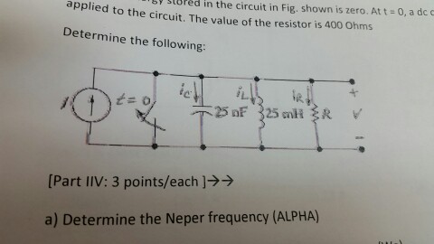 Solved (Part IIV: 3 points/each l? a) Determine the Neper | Chegg.com