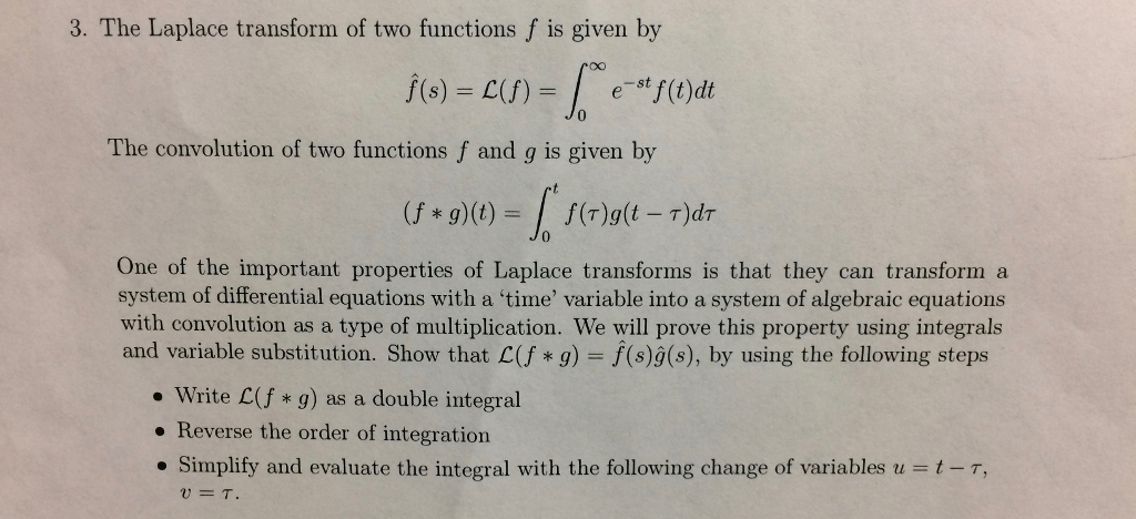 Solved 3. The Laplace transform of two functions f is given | Chegg.com