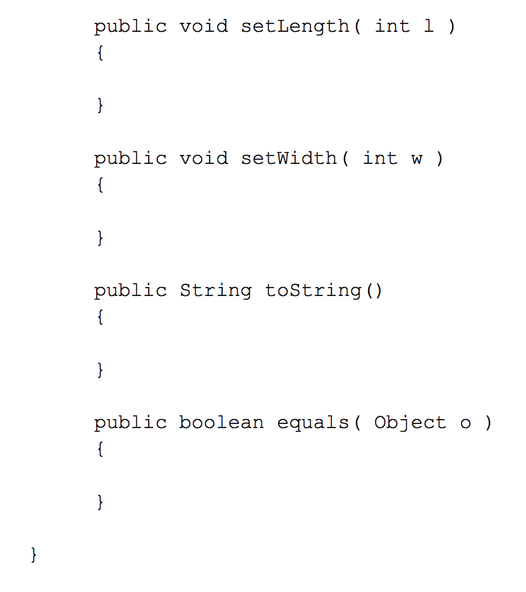 Solved Complete the following class Rectangle public class | Chegg.com