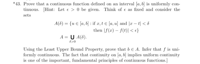 Solved Prove that a continuous function defined on an | Chegg.com