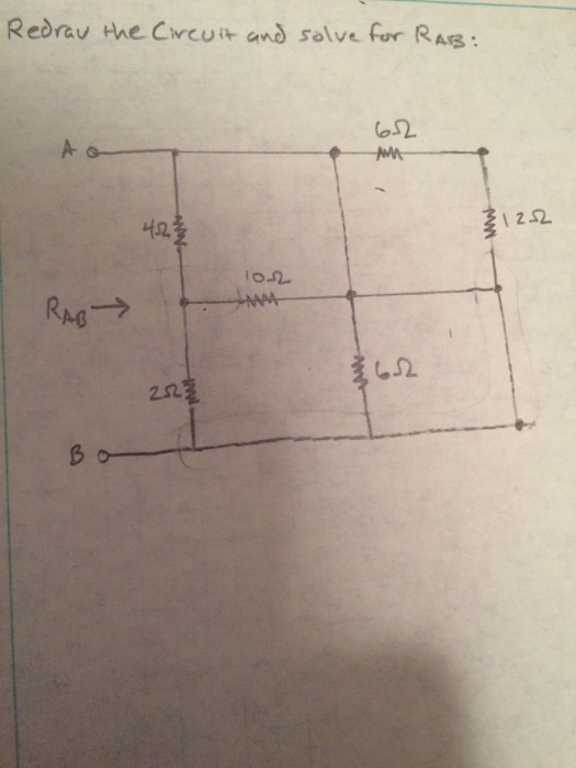 Solved Redraw the circuit and solve for R_AB: | Chegg.com