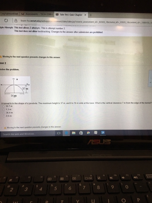 Solved This test allows 2 attempt. This is attempt number 2. | Chegg.com