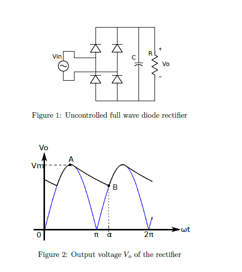 Solved Vin 추추 Figure 1: Uncontrolled full wave diode | Chegg.com