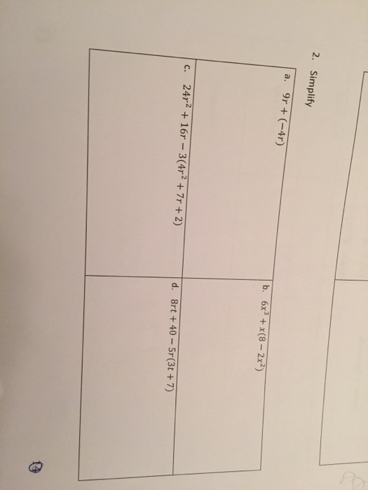 Solved Simplify 9r + (-4r) | Chegg.com Solved Simplify 9r + (-4r) | Chegg.com