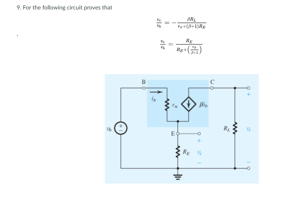 Solved For the following circuit proves that | Chegg.com
