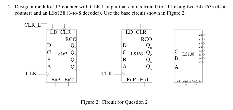 Solved Design a modulo-112 counter with CLRX input that | Chegg.com