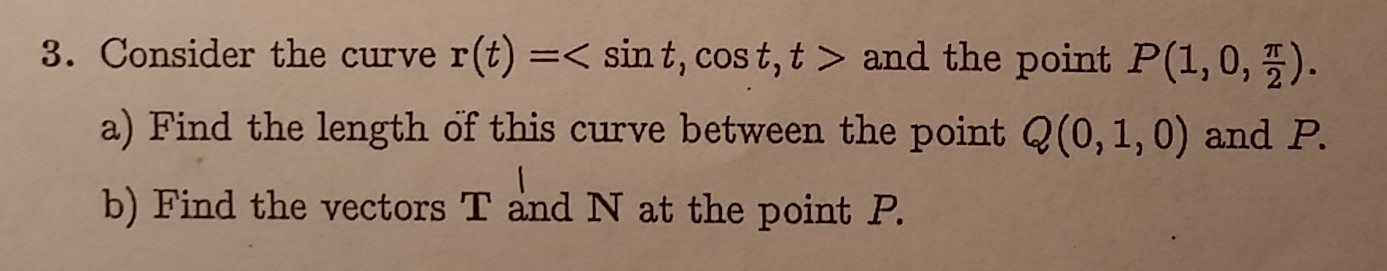 Solved Consider the curve r (t) = and the | Chegg.com