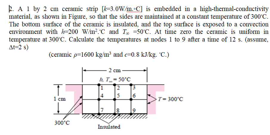Solved Please solve all the Temperature equations at nodes | Chegg.com