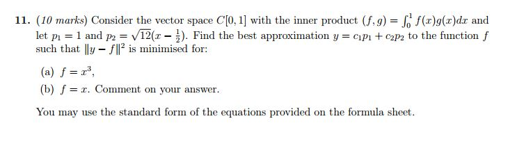 Solved Consider the vector space C[0.1] with the inner | Chegg.com