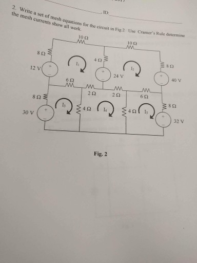 Solved Write a set of mesh equations for the circuit in | Chegg.com