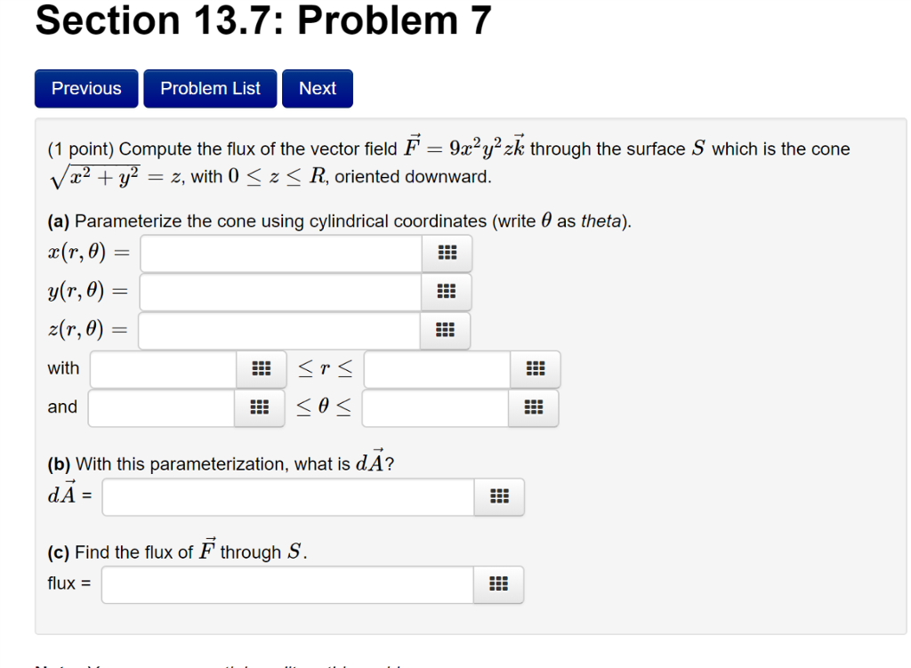Solved Section 13.7: Problem 7 PreviouS Problem ListNext (1 | Chegg.com