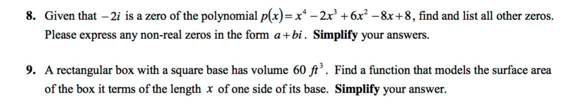 Solved Please 8, 9, and 14. Show the work you did to solve | Chegg.com