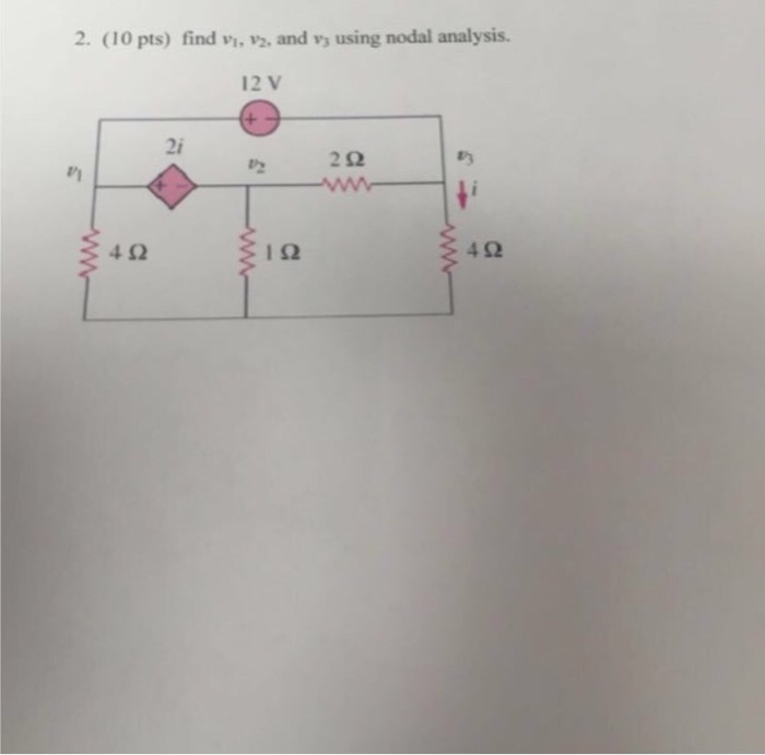Solved Find v_1, v_2. and V_3 using nodal analysis. | Chegg.com