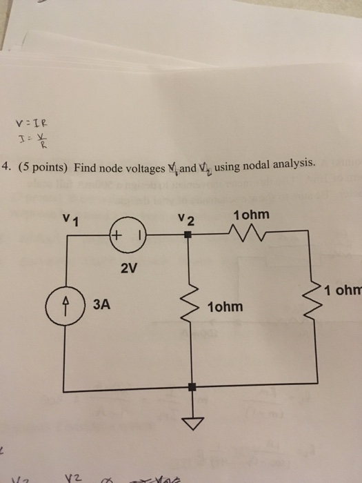 Solved Find node voltages v_1 and v_2 Vandalizing nodal | Chegg.com