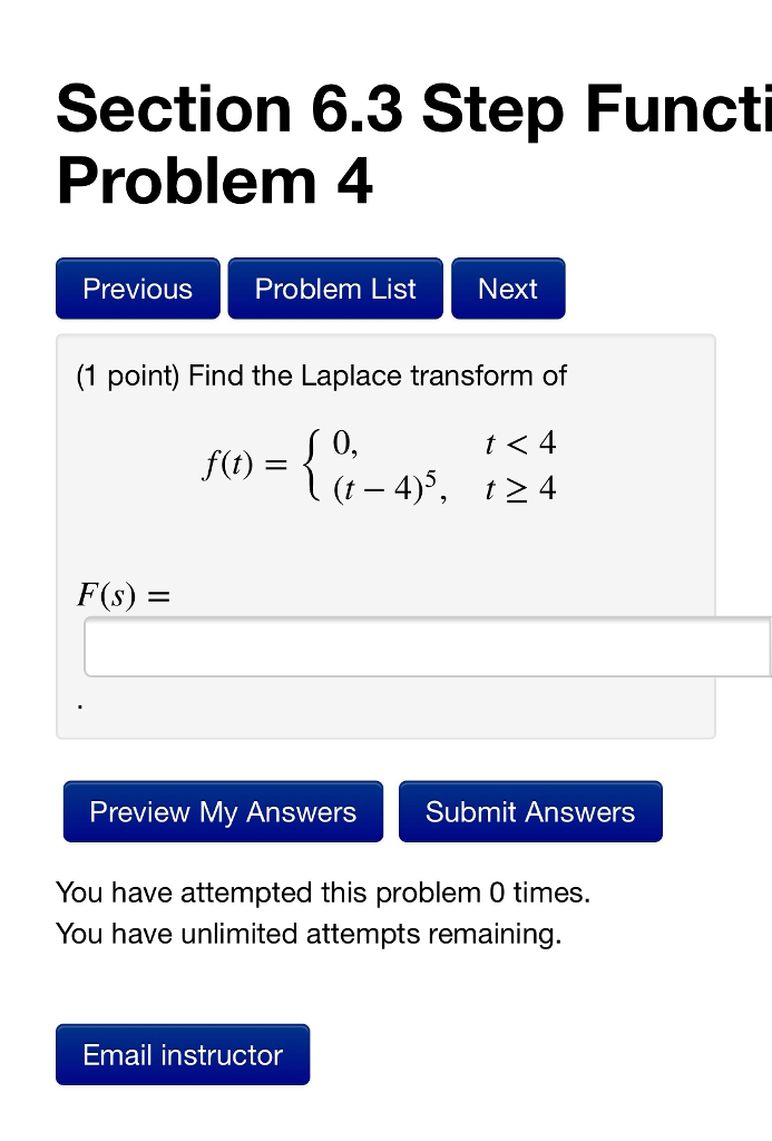 Solved Section 6.3 Step Functi Problem 4 Previous Problem | Chegg.com