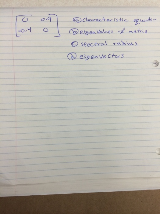 Solved A characteristic equation b eigenValues of matrix c | Chegg.com