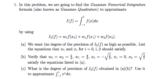 1. In this problem, we are going to find the Gaussian | Chegg.com