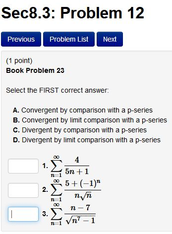 Solved Sec8.3: Problem 12 PreviouS Problem List Next (1 | Chegg.com