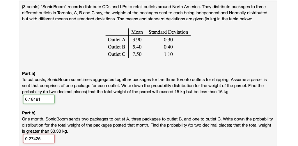 Solved (3 points) "SonicBoom" records distribute CDs and LPs | Chegg.com