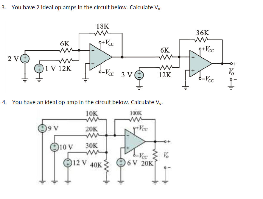 Solved You have 2 ideal op amps in the circuit below. | Chegg.com
