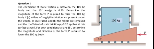 Solved The coefficient of static friction between the 100 kg | Chegg.com