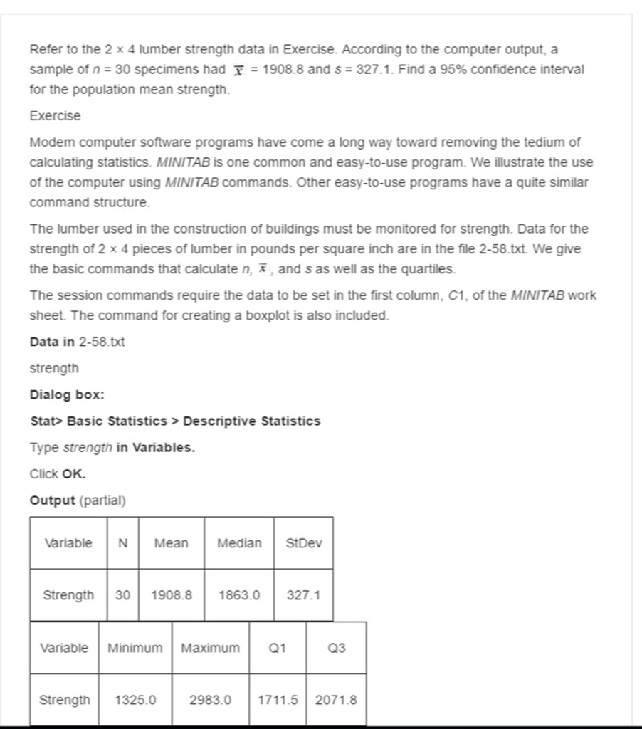 Solved Refer To The 2 Times 4 Lumber Strength Data In Chegg solved-refer-to-the-2-times-4-lumber-strength-data-in-chegg